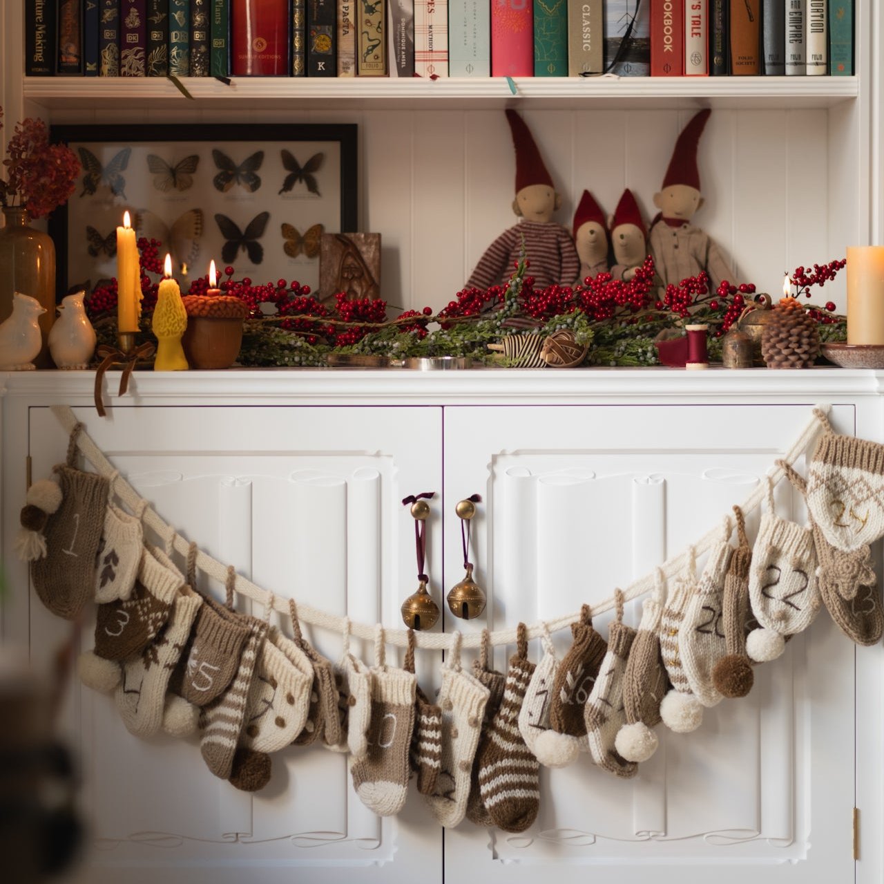 Wool Advent Calendar - Cream | Handmade Wool with Embroidered Details