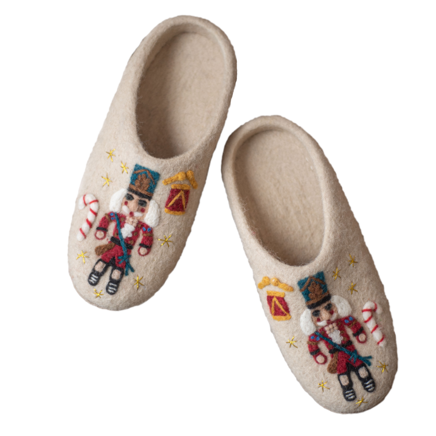 Nutcracker Slippers for Women - Cream | Handcrafted Holiday Comfort