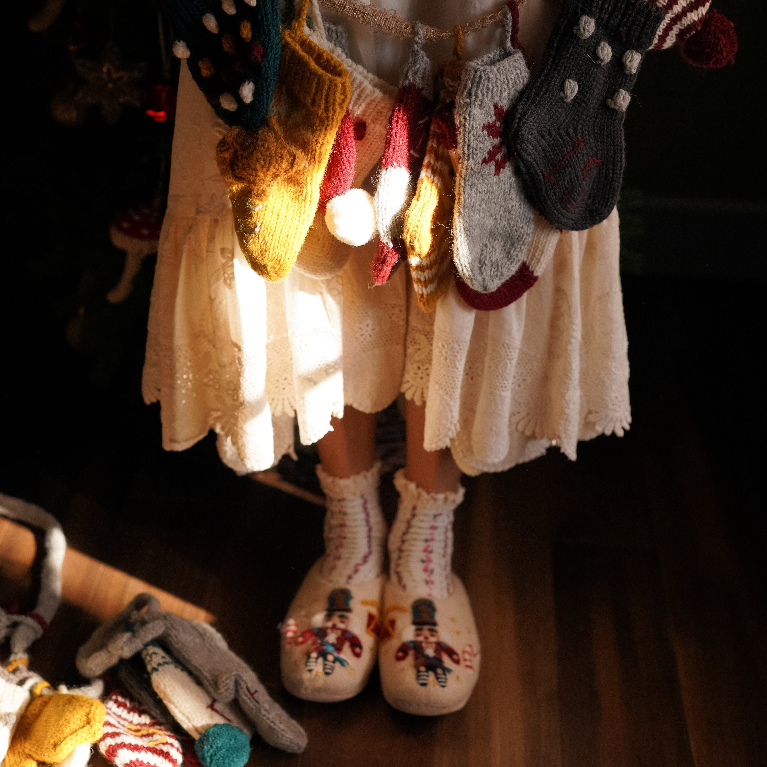 Nutcracker Slippers for Women - Cream | Handcrafted Holiday Comfort