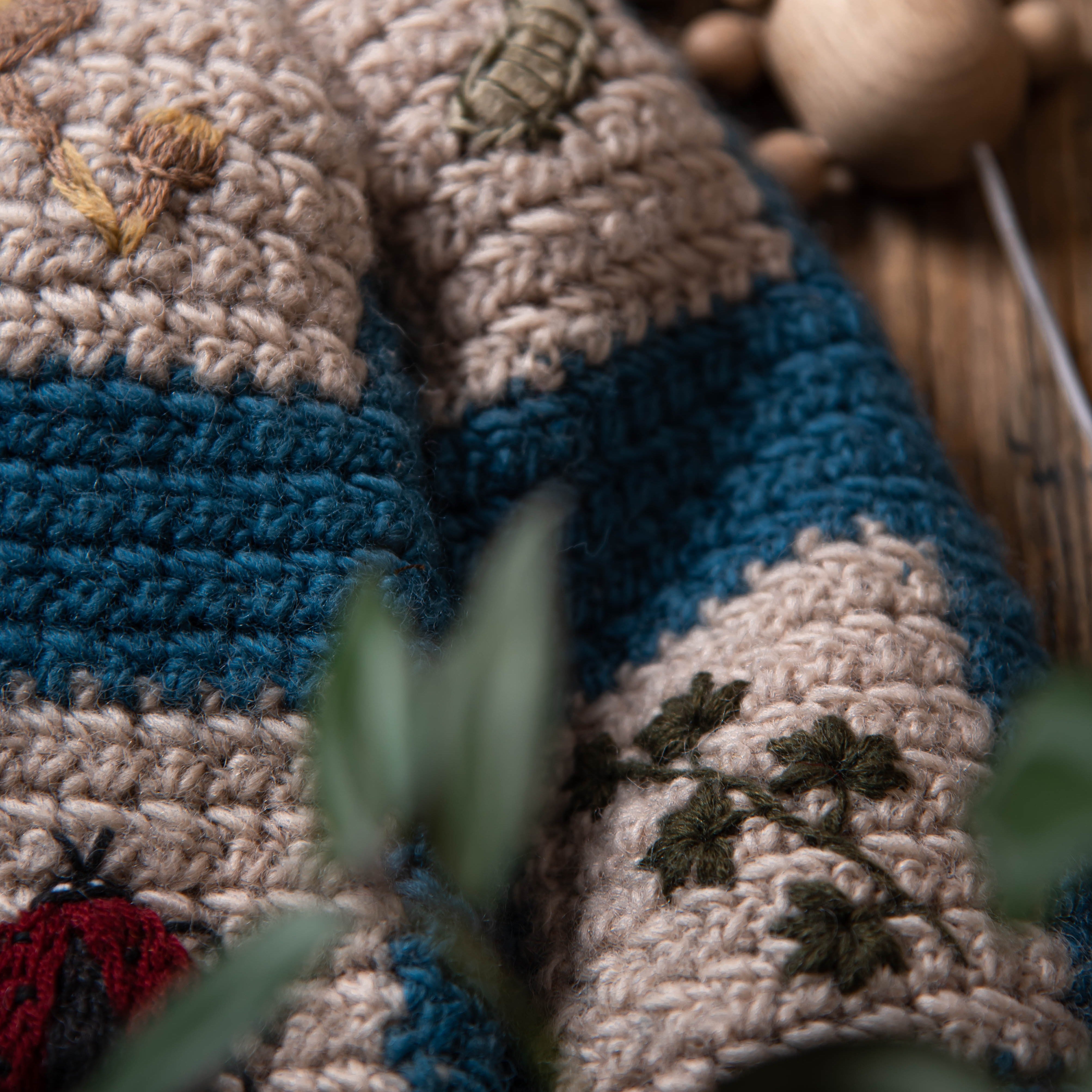 Bugs Life jacket - Petroleum | Wool kids jacket with embroidery
