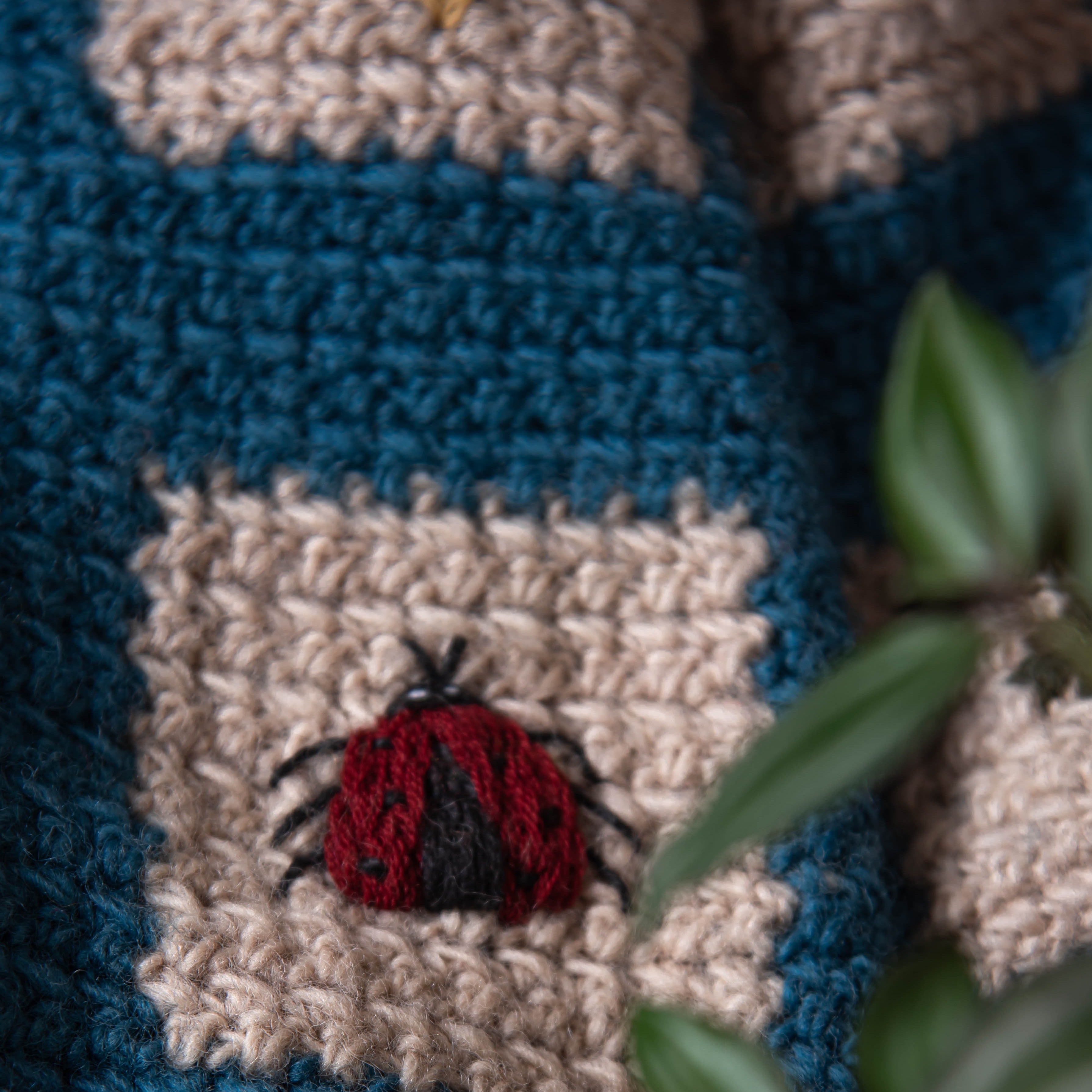Bugs Life jacket - Petroleum | Wool kids jacket with embroidery