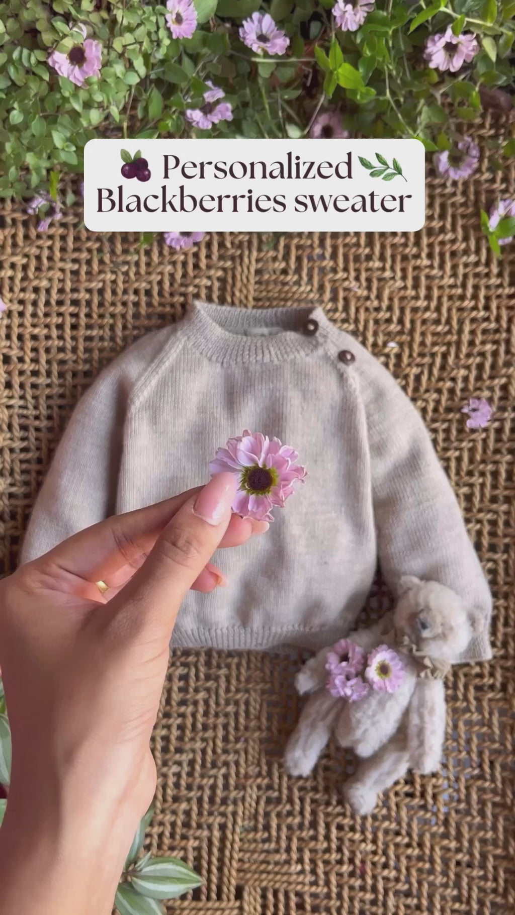 Hand knit Bubble sweater Caramel, baby I Shirley Bredal