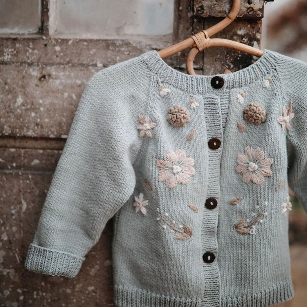 Flora cardigan (Cotton) - Duck Blue