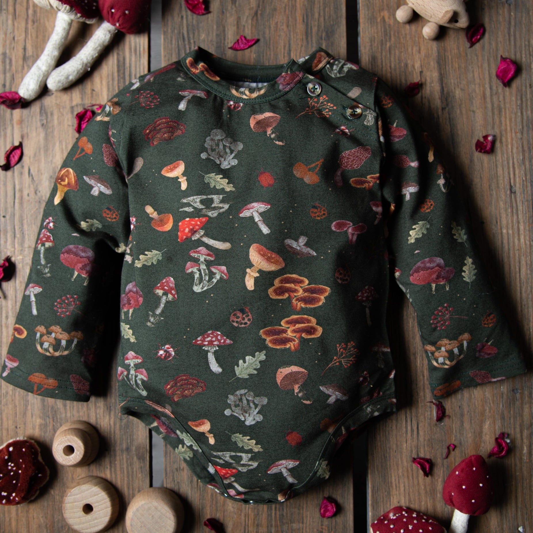 Moss Mushroom Jersey Onesie – Comfortable Cotton