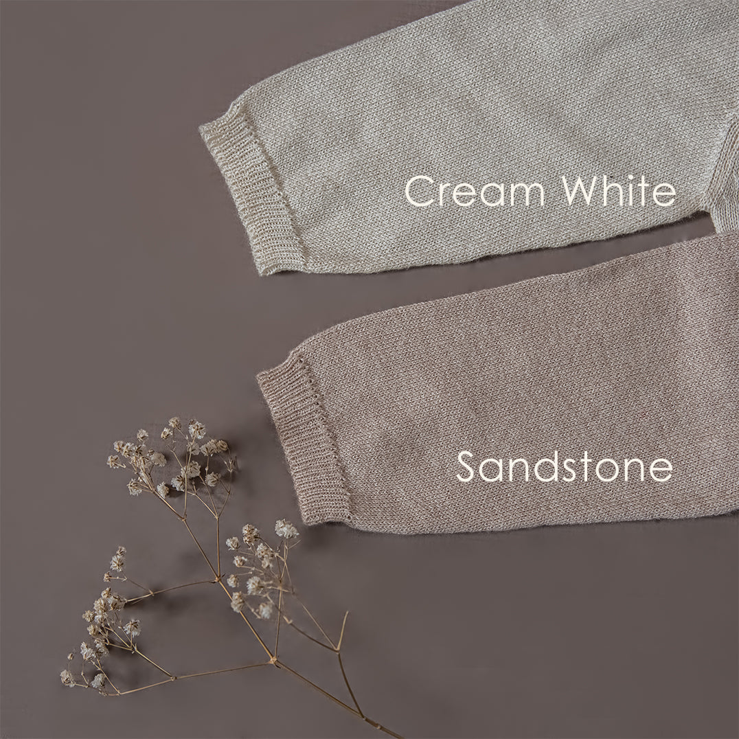 Personalized cardigan Sandstone | Soft cotton-cashmere baby cardigan